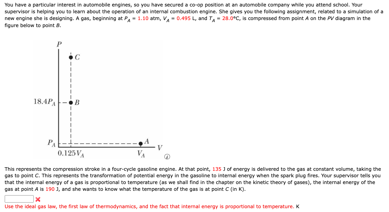 Solved This represents the compression stroke in a | Chegg.com