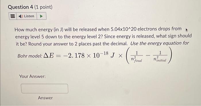 Solved How much energy (in J) will be released when | Chegg.com