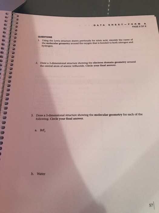 Solved DATA SHEET-FORMA PAGE 2 OF 6 PART B. LEWIS | Chegg.com