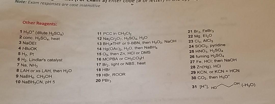 Solved Question 7 Using the reagent sheet, identify the | Chegg.com