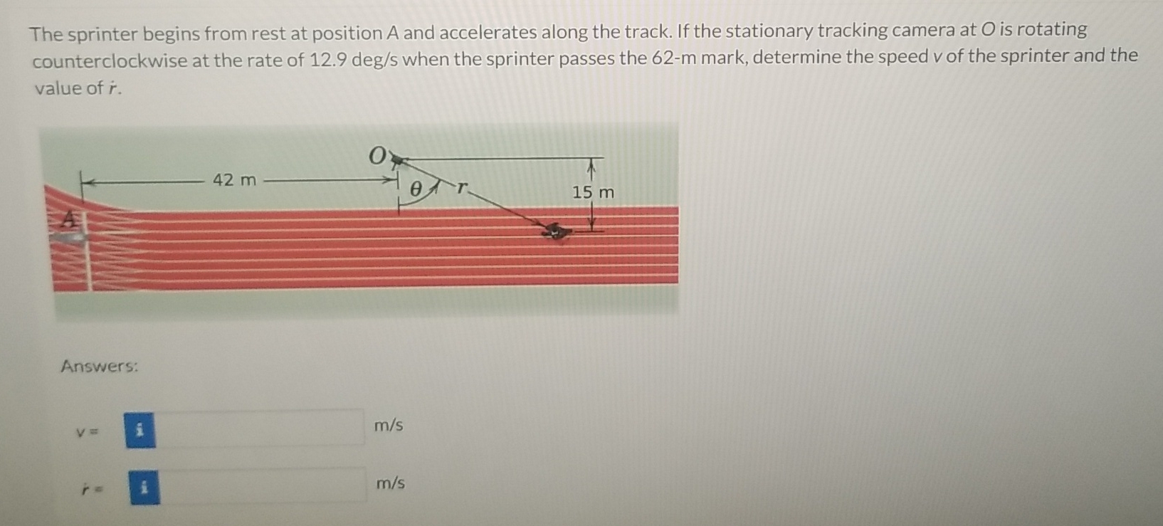 Solved The sprinter begins from rest at position A and | Chegg.com