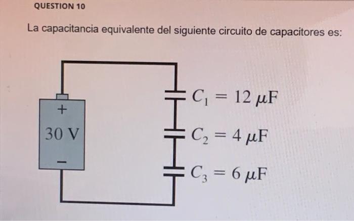 Solved La capacitancia equivalente del siguiente circuito de | Chegg.com