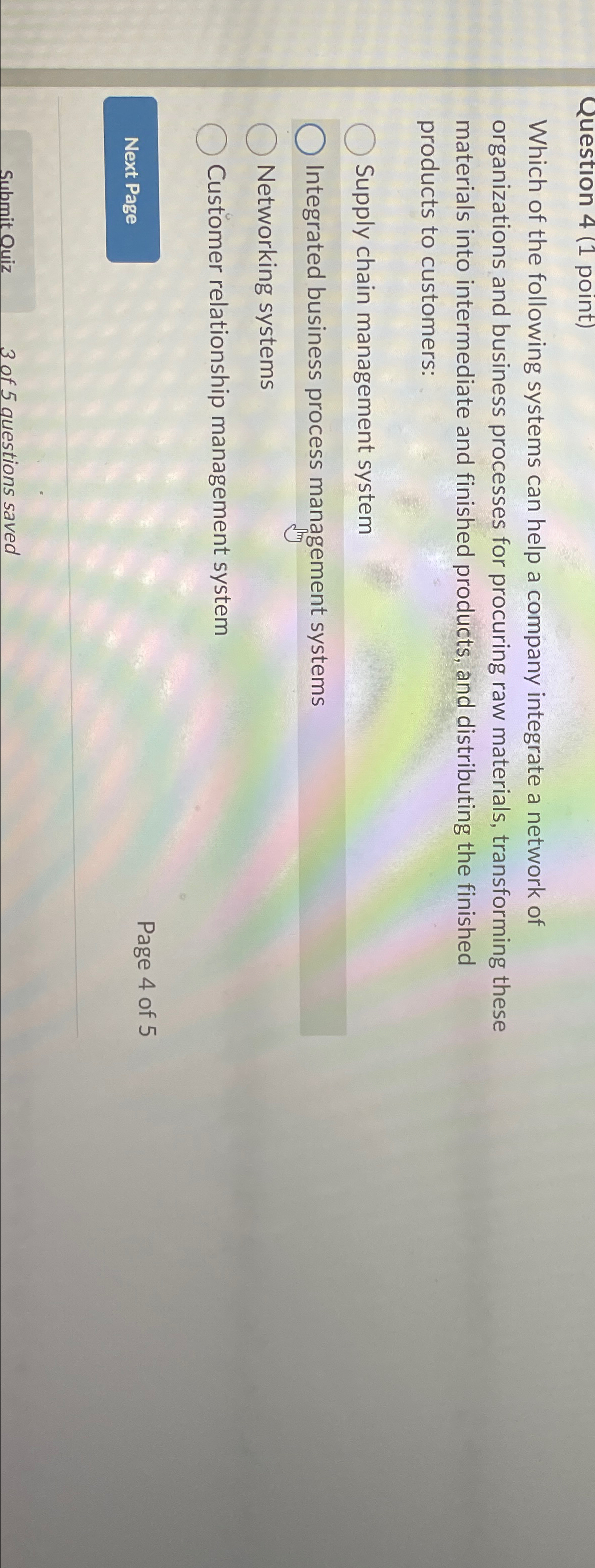 Solved Question 4 (1 ﻿point)Which of the following systems | Chegg.com