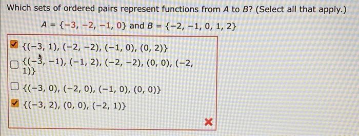 Solved Which sets of ordered pairs represent functions from | Chegg.com