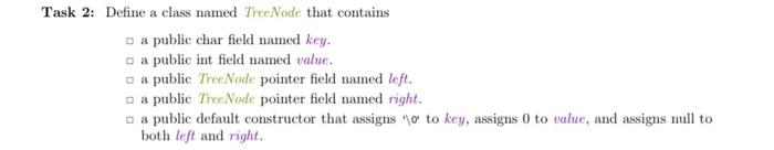 Solved Task 2: Define a class named TreeNode that contains a | Chegg.com