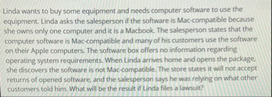Solved Linda wants to buy some equipment and needs computer | Chegg.com