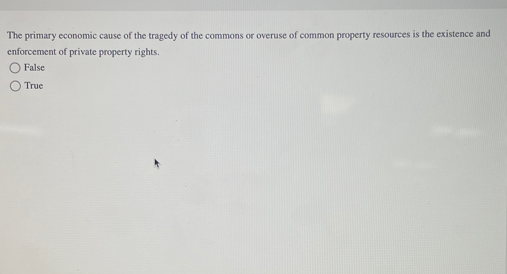 Solved The primary economic cause of the tragedy of the | Chegg.com
