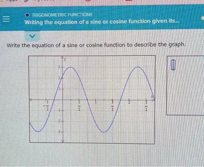 Solved Write the equation of a sine or cosine function to | Chegg.com
