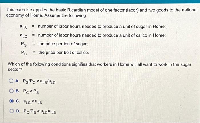 Solved This exercise applies the basic Ricardian model of | Chegg.com