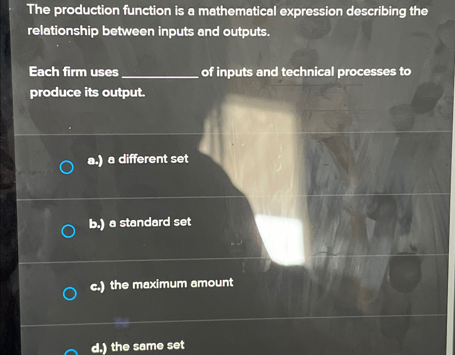 Solved The production function is a mathematical expression | Chegg.com