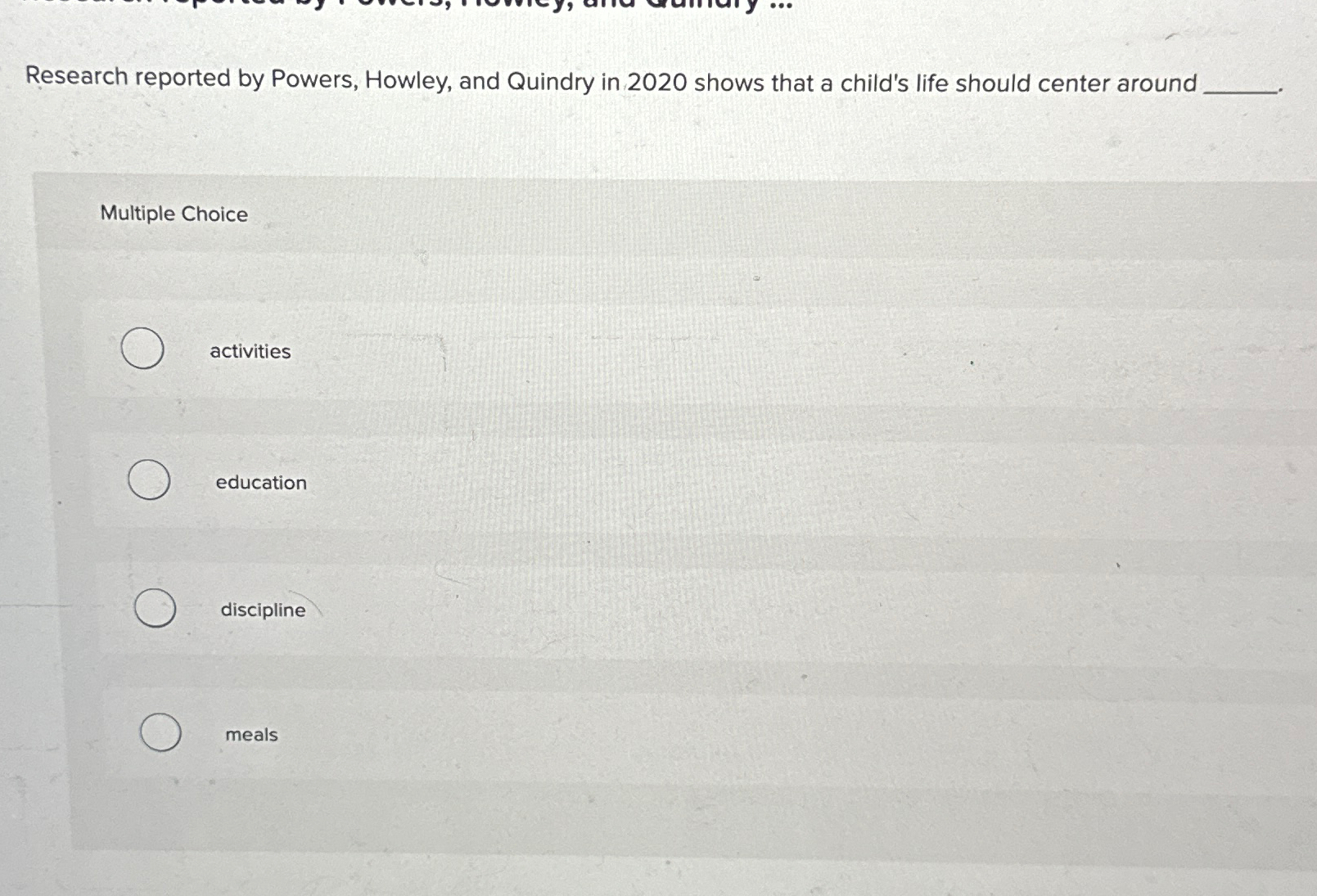 Solved Research reported by Powers, Howley, and Quindry in | Chegg.com