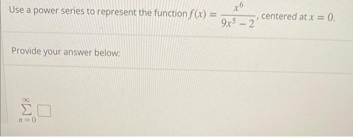 Solved Use a power series to represent the function | Chegg.com