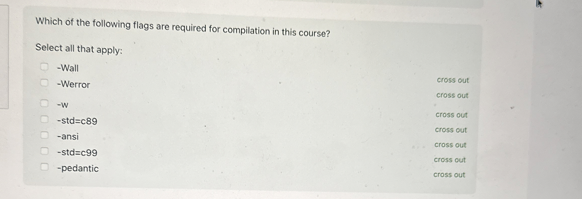 Solved Which of the following flags are required for | Chegg.com