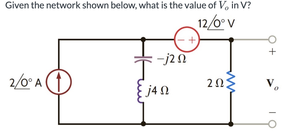 Solved Given the network shown below, what is the value of | Chegg.com