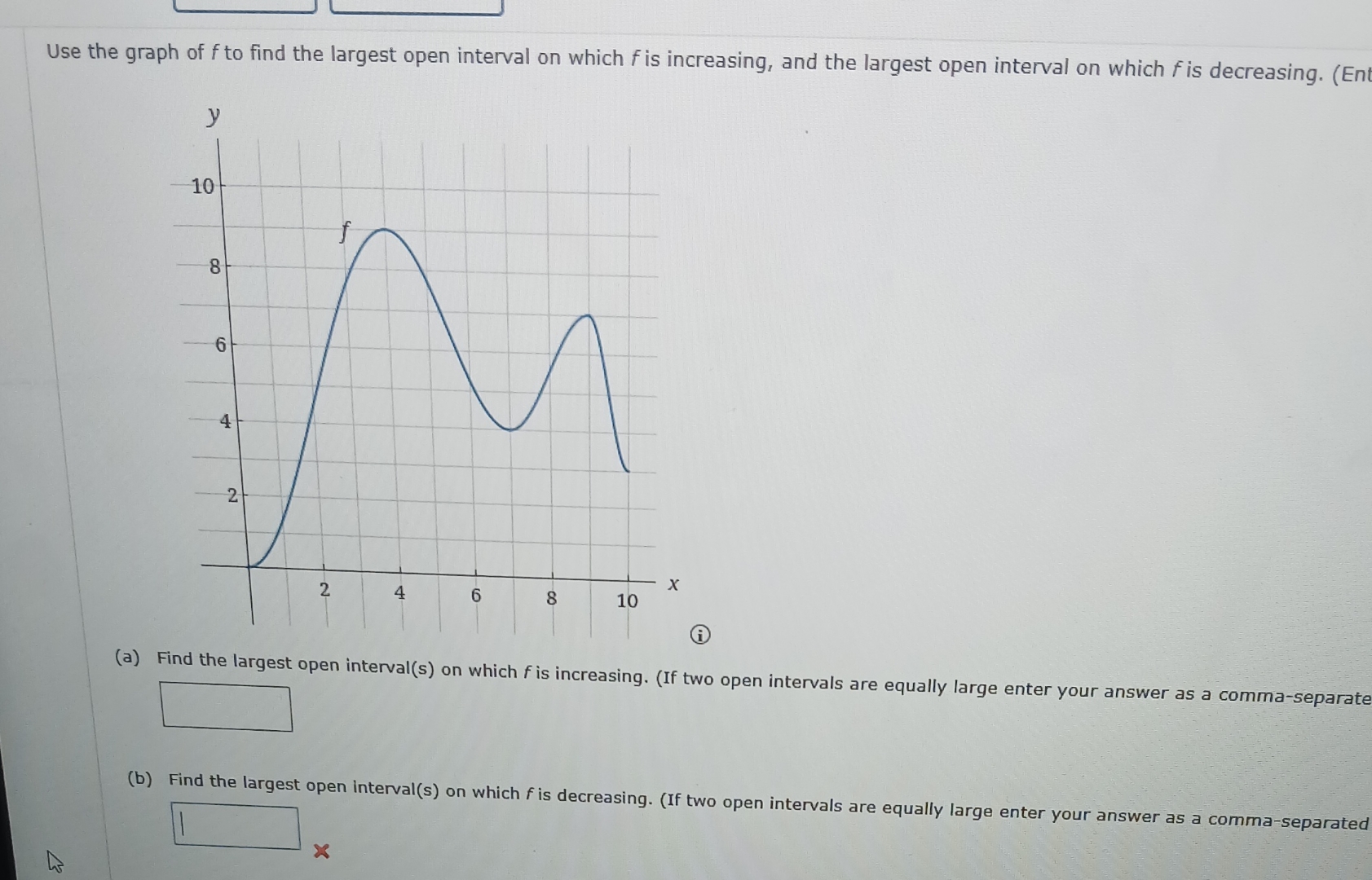 Solved Use the graph of f ﻿to find the largest open interval | Chegg.com