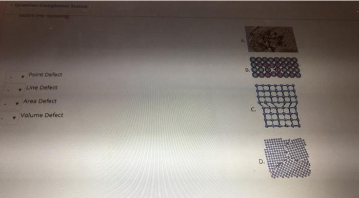 Solved Point Defect Line Defect Area Defect Volume Defect D | Chegg.com