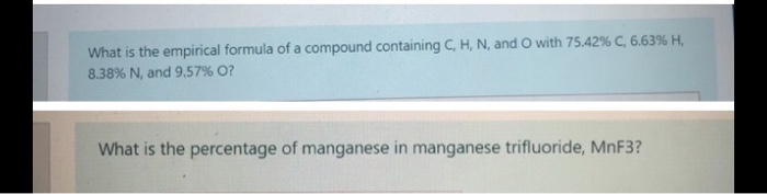 Solved What is the empirical formula of a compound | Chegg.com