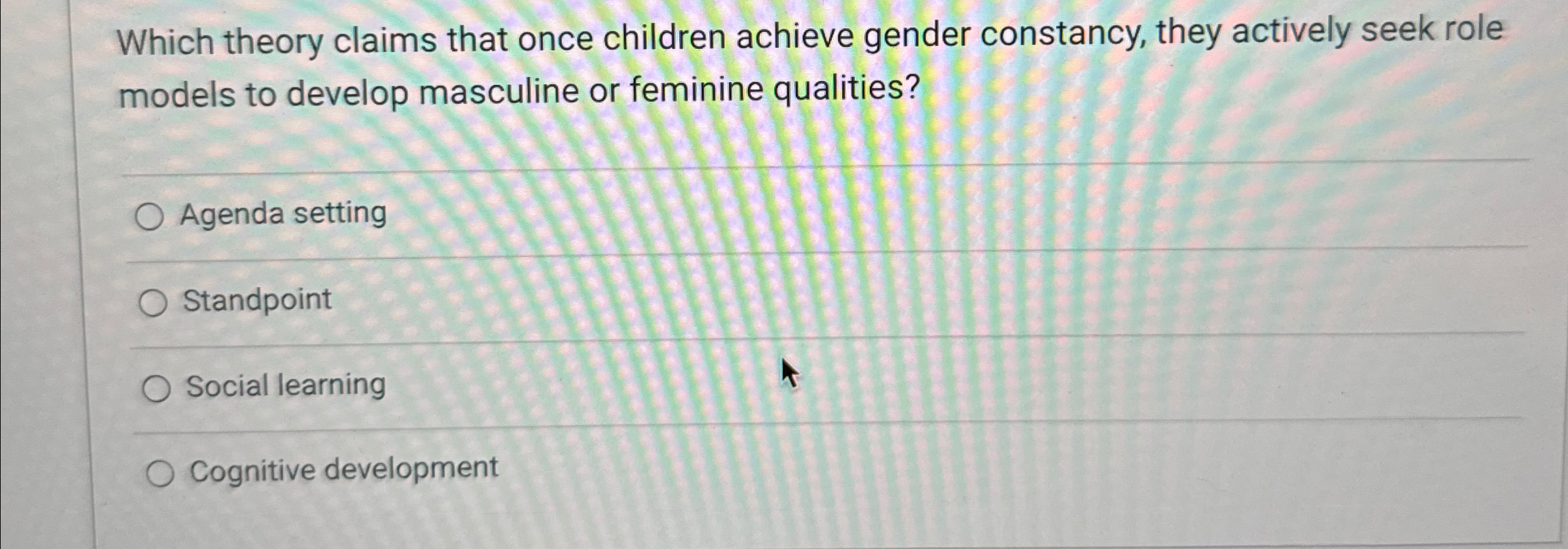 Solved Which theory claims that once children achieve gender | Chegg.com