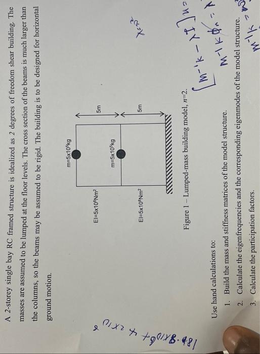 A 2-storey single bay RC framed structure is | Chegg.com