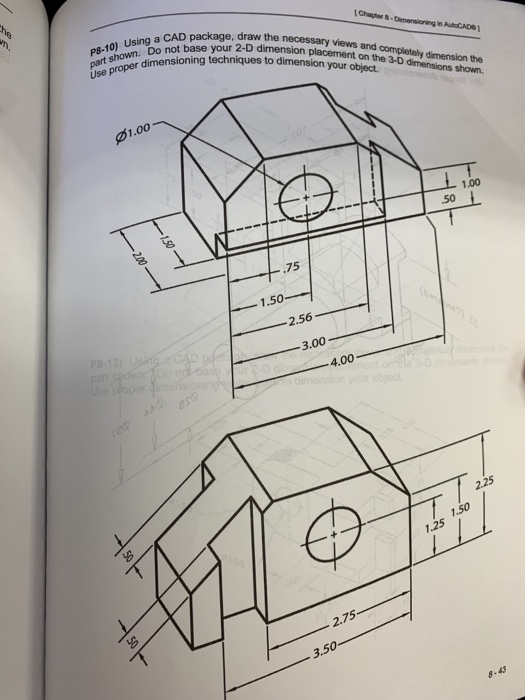Solved Chapter 3. Dimensioning in A CADE} f loinn a CAD | Chegg.com