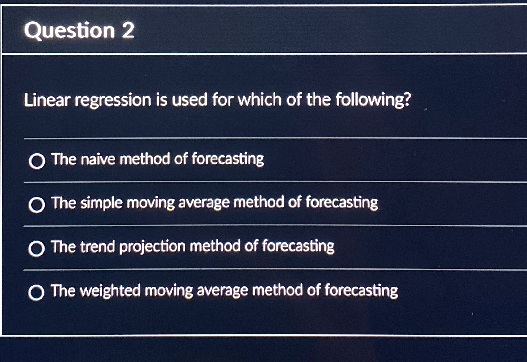 Solved Question 2Linear regression is used for which of the | Chegg.com