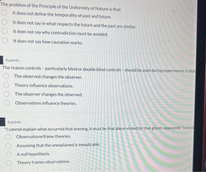 Solved The problem of the Principle of the Uniformity of | Chegg.com