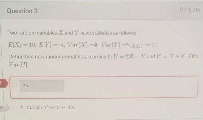 Solved Two random variables X and Y have statistics as | Chegg.com