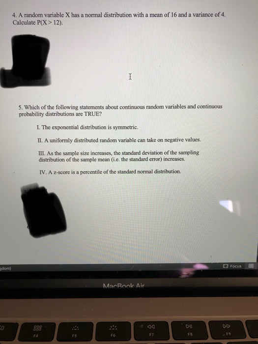 Solved 4. A random variable X has a normal distribution with | Chegg.com