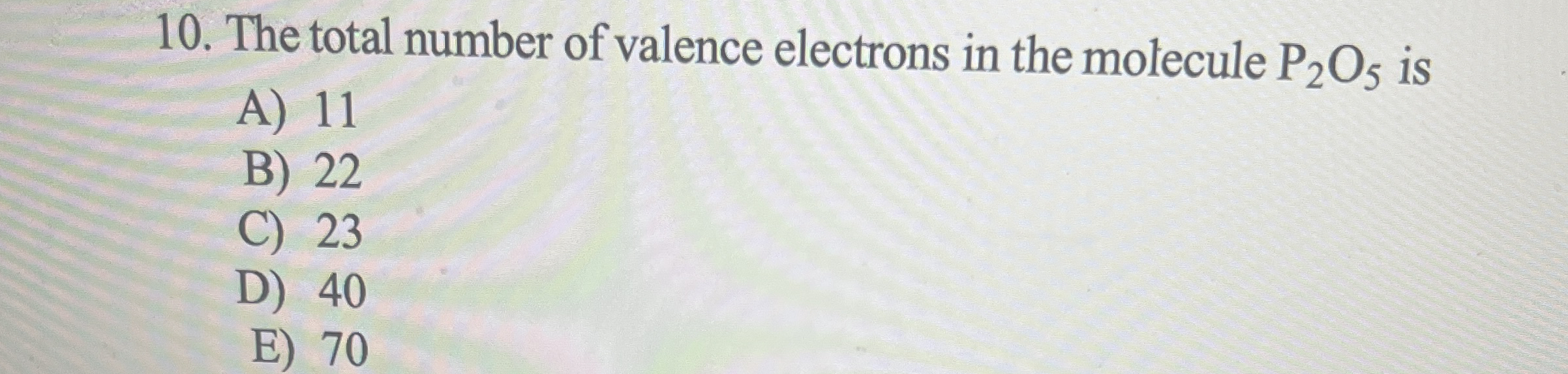 Solved The total number of valence electrons in the molecule | Chegg.com