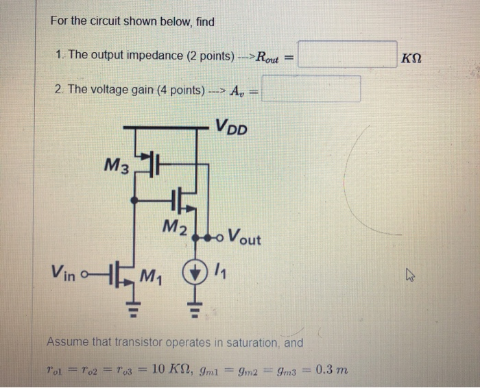 Solved For the circuit shown below, find 1. The output | Chegg.com
