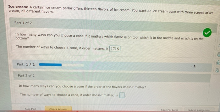 Solved Ice cream: A certain ice cream parlor offers thirteen | Chegg.com