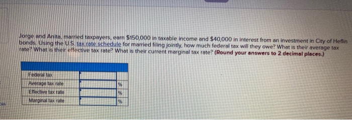 Solved Jorge and Anita, married taxpayers, earn $150,000 in | Chegg.com
