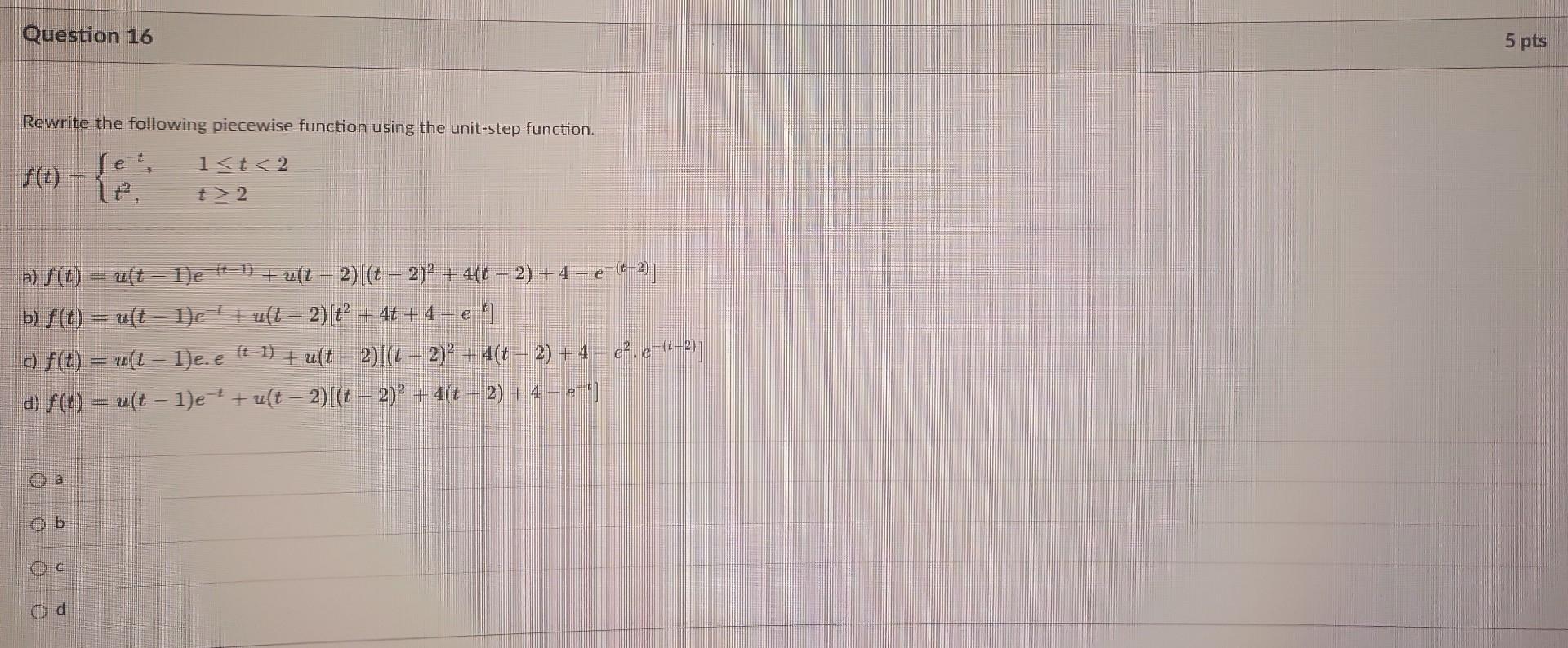 Solved Rewrite the following piecewise function using the | Chegg.com