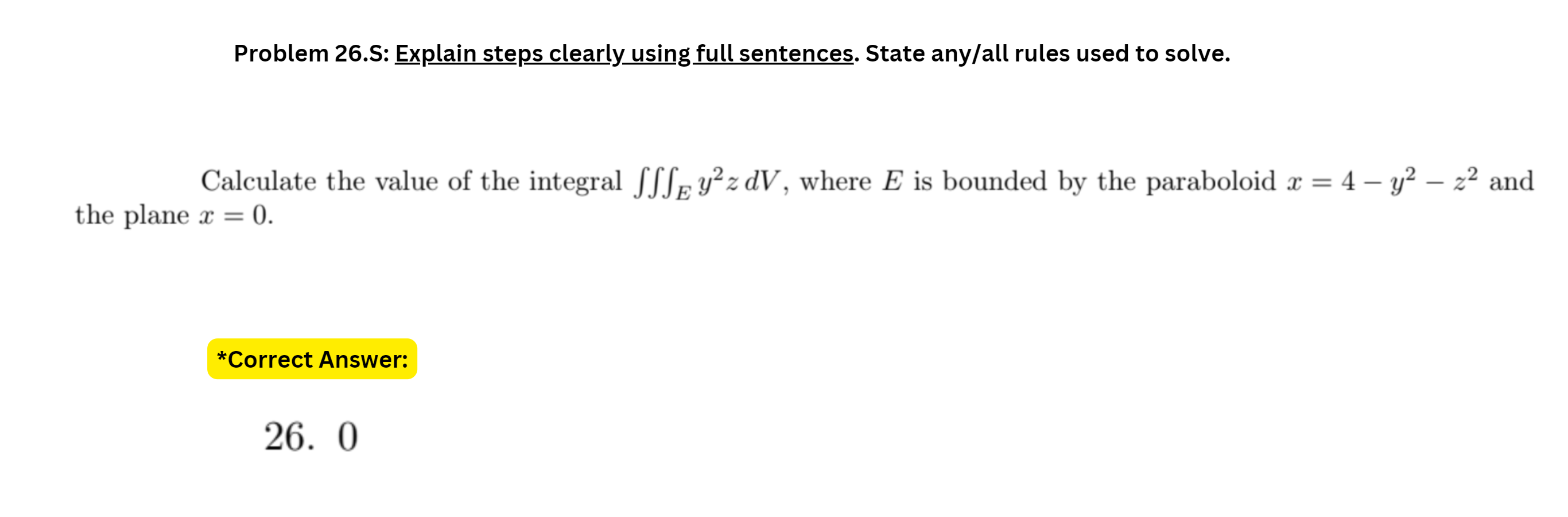Solved Problem 26.S: Explain steps clearly using full | Chegg.com
