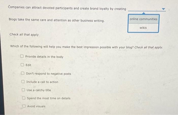 Solved 4. Blogging for Business Blogging on a regular basis | Chegg.com