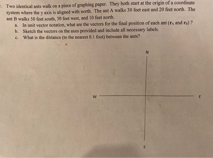 Solved . Two identical ants walk on a piece of graphing | Chegg.com