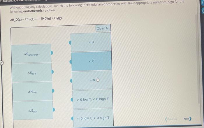 Solved Without doing any calculations, match the following | Chegg.com