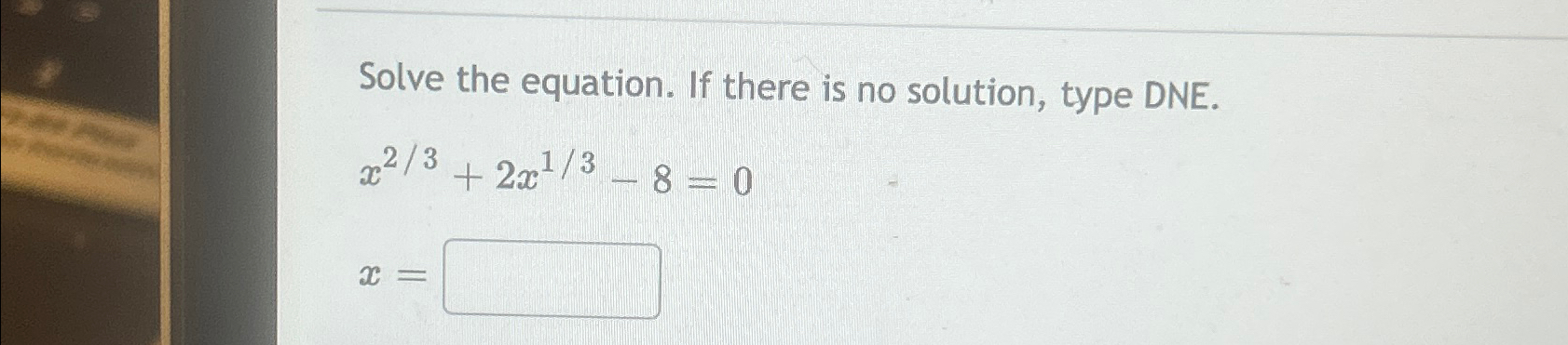 Solved Solve the equation. If there is no solution, type | Chegg.com
