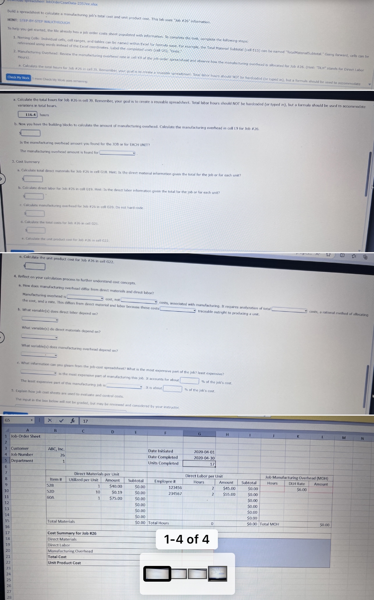 Solved Build a spreadsheet to calculate a manufacturing | Chegg.com
