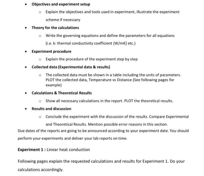 Objectives and experiment setup Explain the | Chegg.com