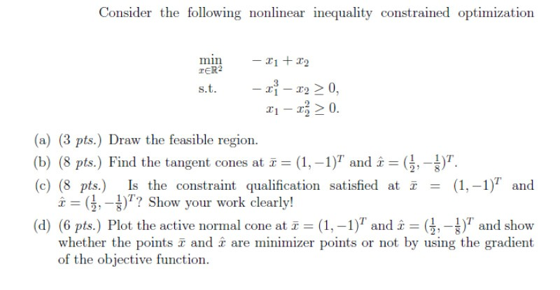 Consider the following nonlinear inequality | Chegg.com