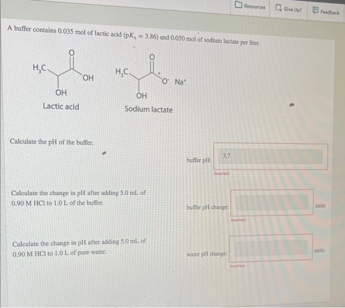 Solved Resources Give Up? Feedback A buffer contains 0.035 | Chegg.com