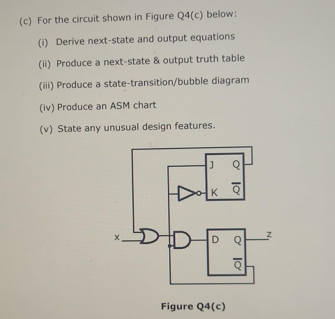 Solved (c) For the circuit shown in Figure Q4(c) below: (i) | Chegg.com