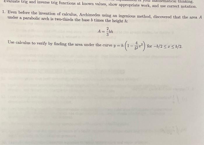 Solved Evaluate trig and inverse trig functions at known | Chegg.com