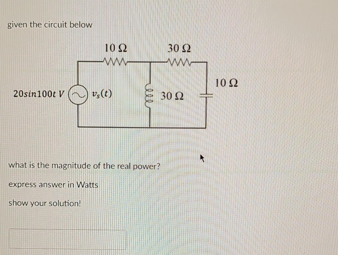 Solved given the circuit below what is the magnitude of the | Chegg.com