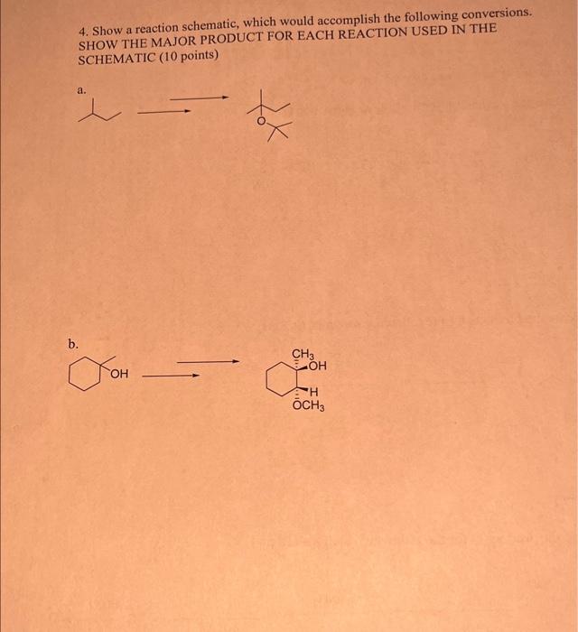 Solved 4. Show a reaction schematic, which would accomplish | Chegg.com