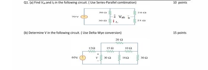Q1. (a) Find Vab and lo in the following circuit. ( | Chegg.com