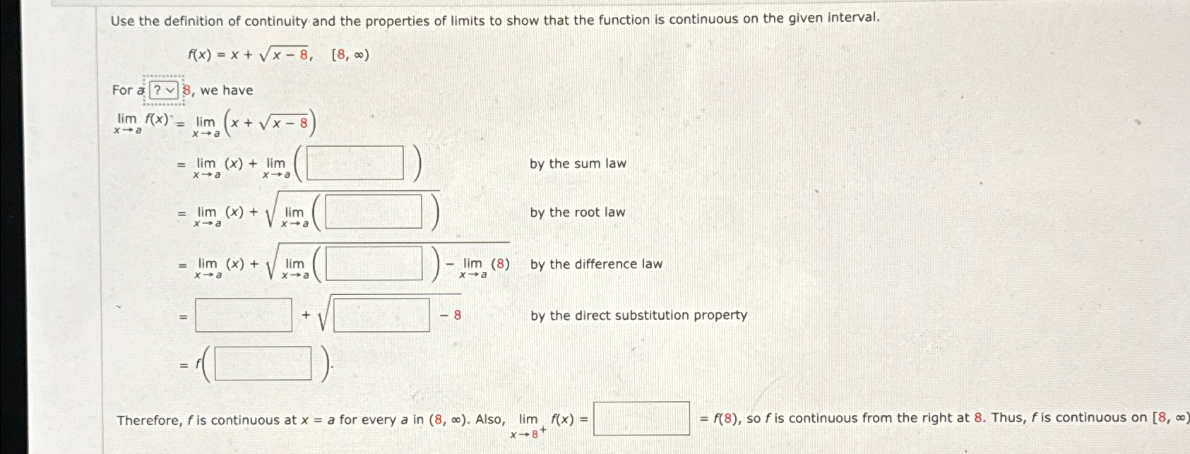 Solved Use the definition of continuity and the properties | Chegg.com