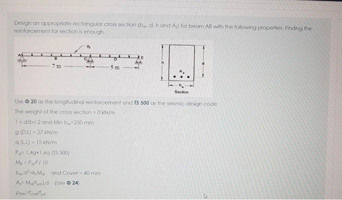Design an appropriate rectangular cross section | Chegg.com