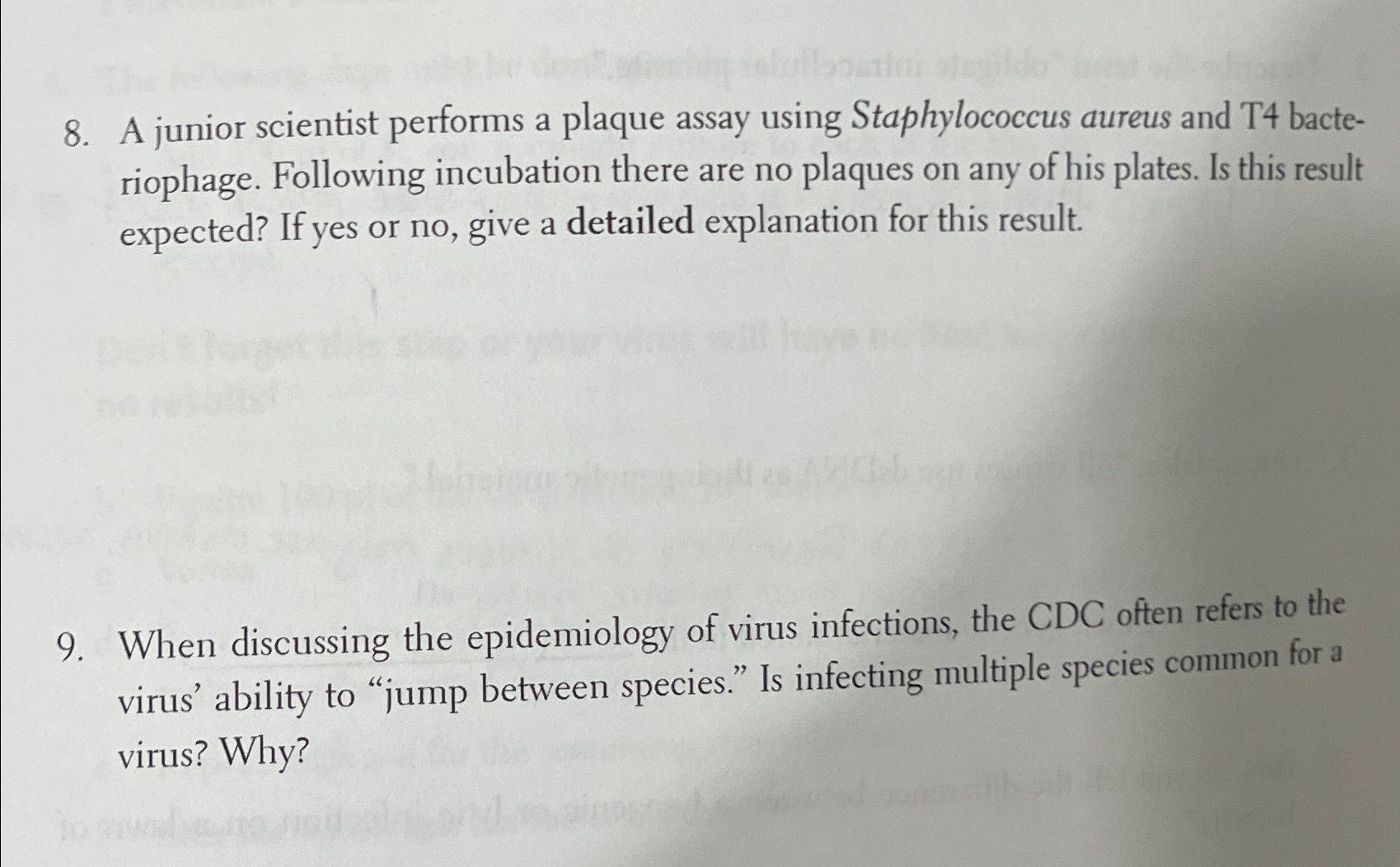 Solved A junior scientist performs a plaque assay using | Chegg.com